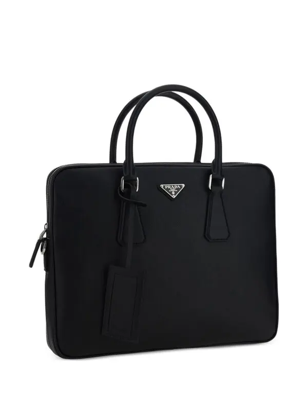 Prada Triangle-logo Saffiano Leather Briefcase