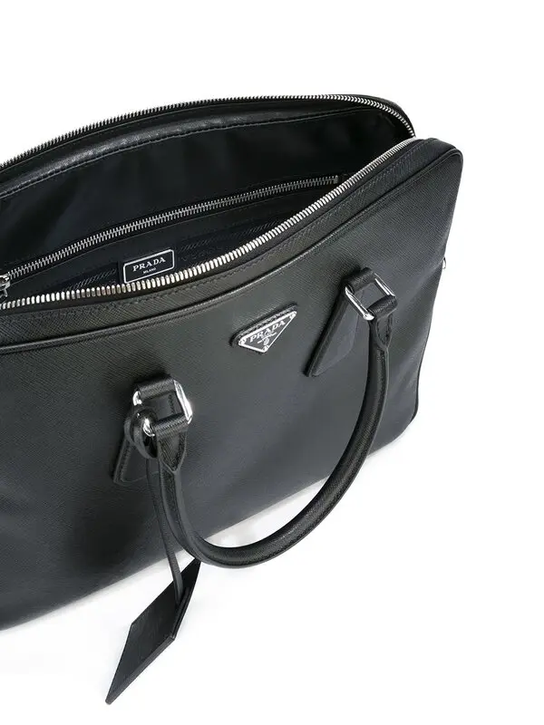 Prada Triangle-logo Saffiano Leather Briefcase