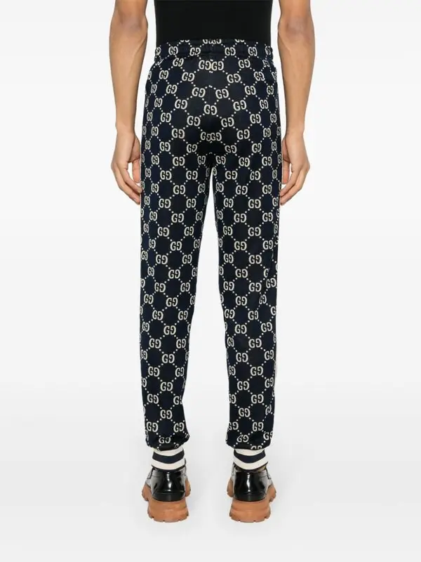 Gucci Gg-jacquard Track Pants - Blue