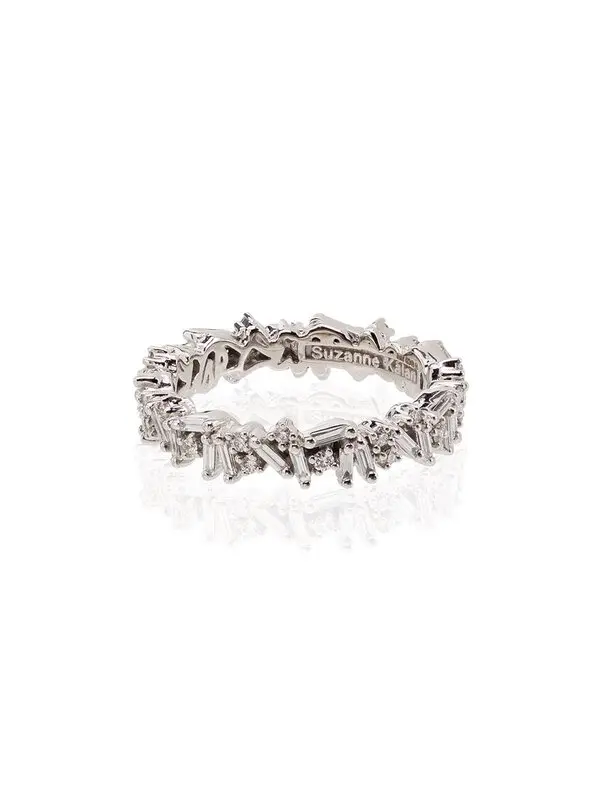 SUZANNE KALAN 18kt White Gold Icon Baguette Diamond Ring - Silver
