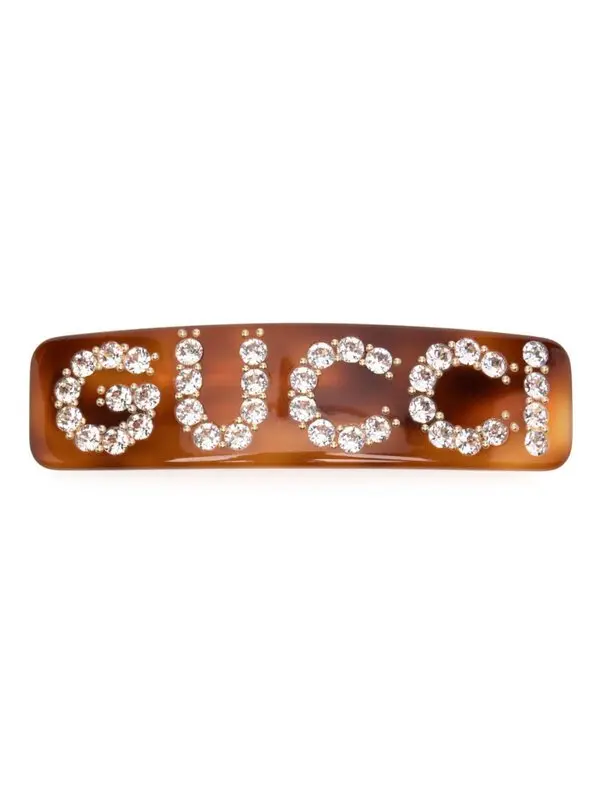 Gucci Crystal Logo Hair Clip
