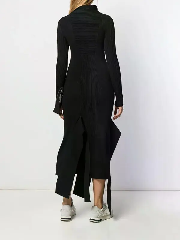 Off-White Asymmetric Knitted Midi Dress