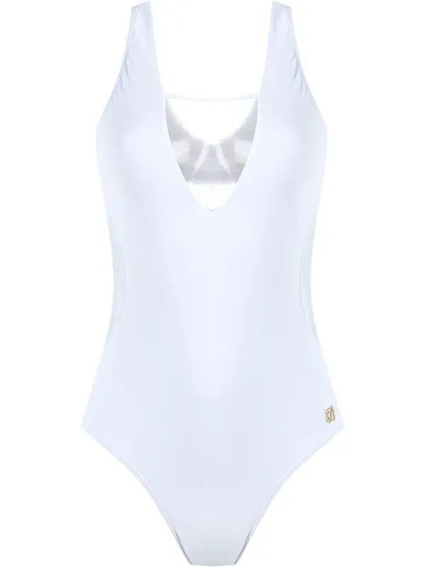 BRIGITTE Square Neck Tulle Swimsuit - White