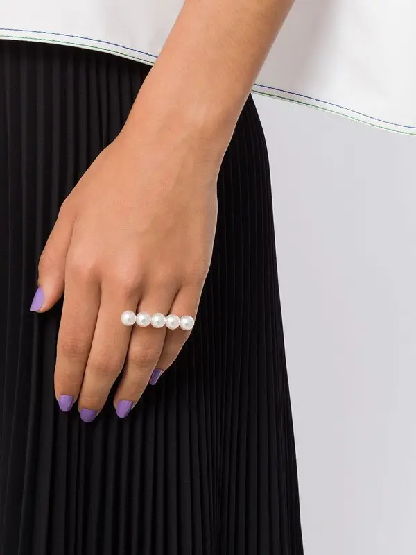 TASAKI 18kt Akoya Pearl Balance Signature Ring - Silver