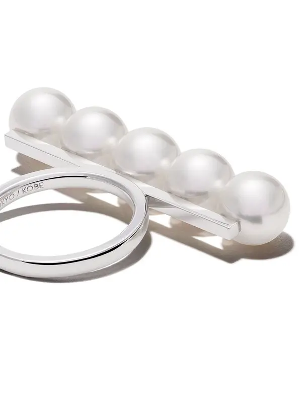 TASAKI 18kt Akoya Pearl Balance Signature Ring - Silver
