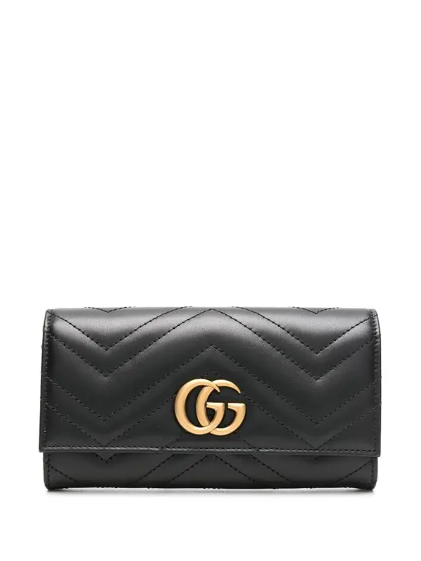 Gucci Gg Marmont Leather Continental Wallet - Black