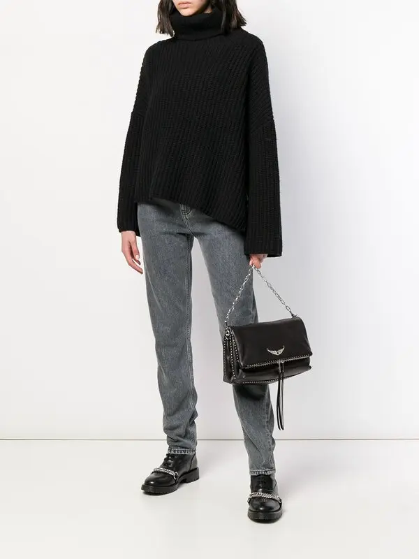 Zadig&Voltaire Rocky Foldover Crossbody Bag - Black