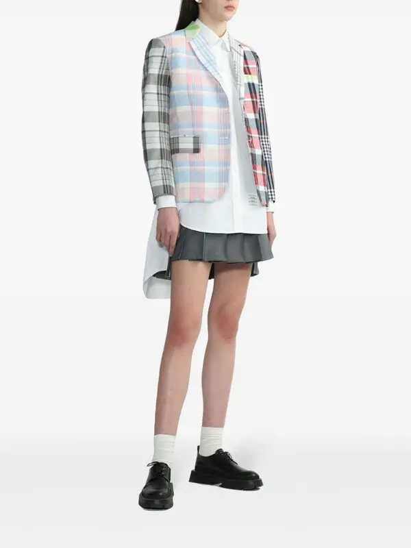Thom Browne 4-bar Stripe Pleated Mini Skirt - Grey