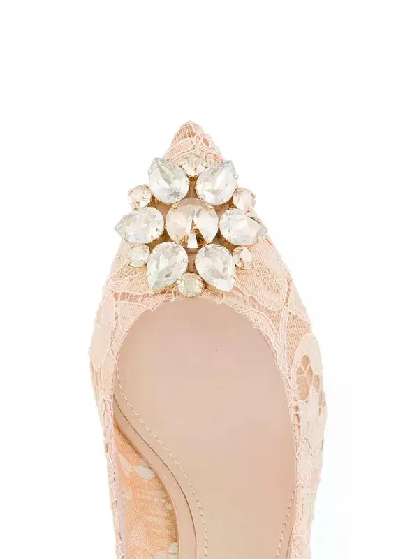 Dolce & Gabbana Bellucci Lace Pumps With Brooch - Neutrals