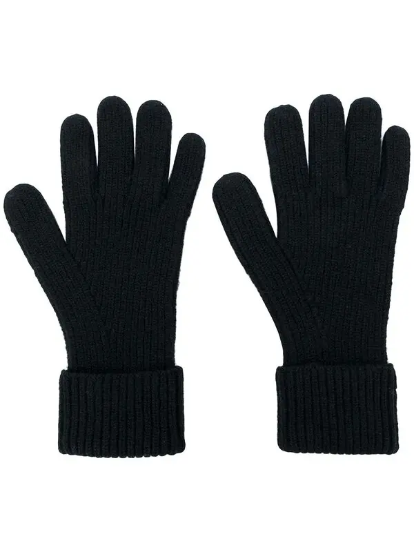 N.peal Ribbed Cashmere Gloves - Black