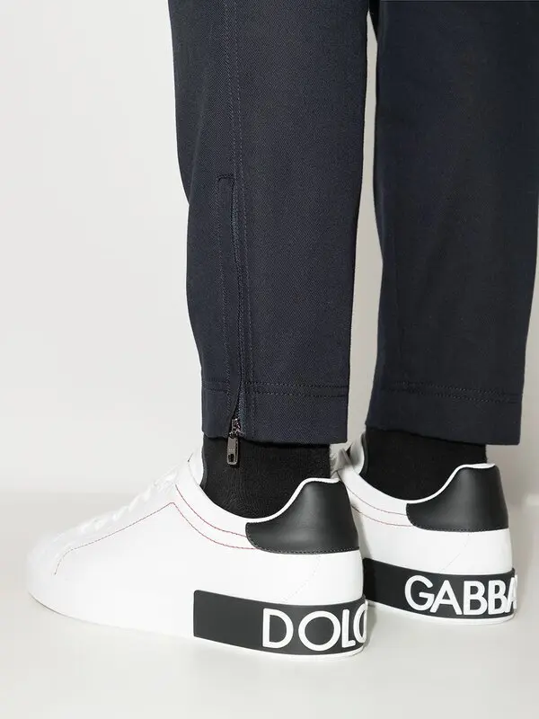 Dolce & Gabbana Portofino Leather Sneakers - White