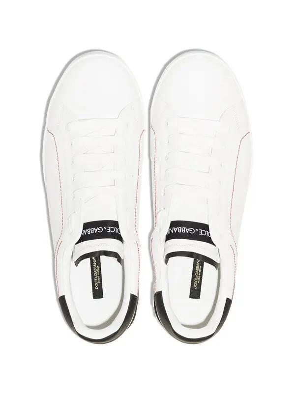 Dolce & Gabbana Portofino Leather Sneakers - White