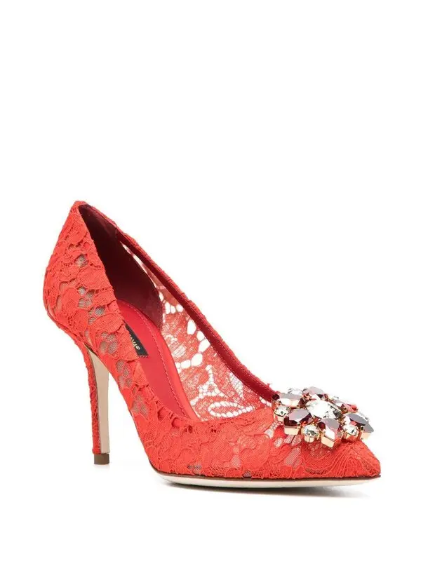 Dolce & Gabbana Lace Pumps With Brooch