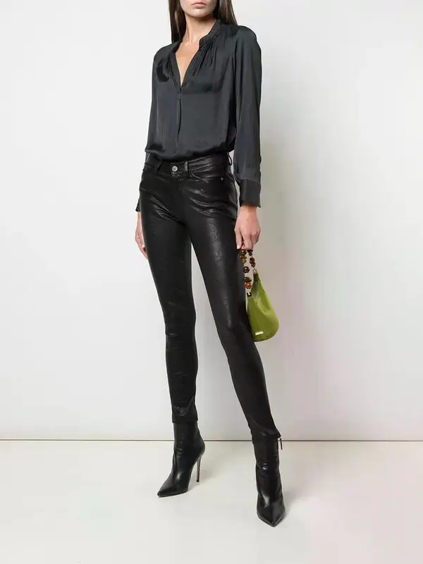 Zadig&Voltaire Phlame Lambskin Skinny Trousers - Black