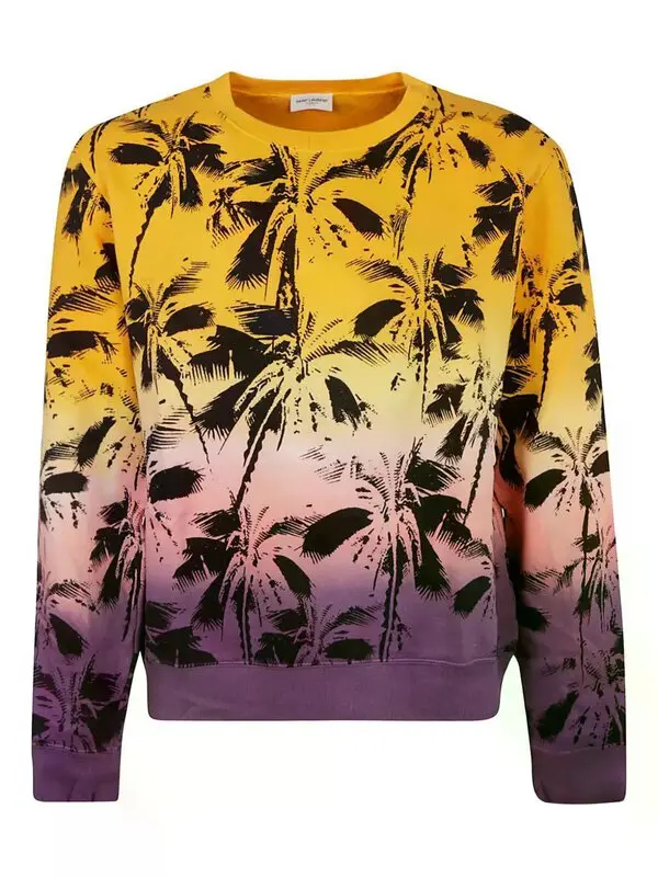 Saint Laurent Palm Trees Print Sweatshirt - Multicolour