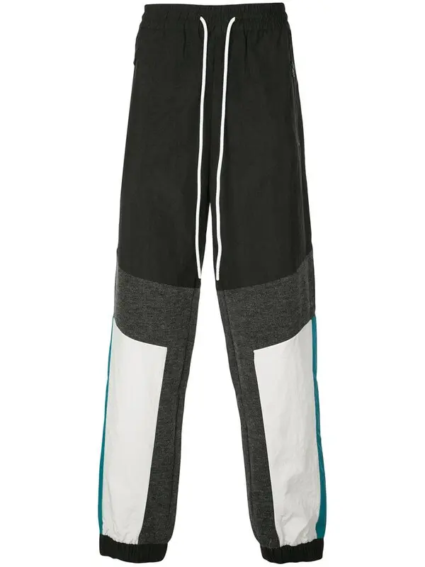 GOD'S MASTERFUL CHILDREN Geometric Panelled Track Pants - Black