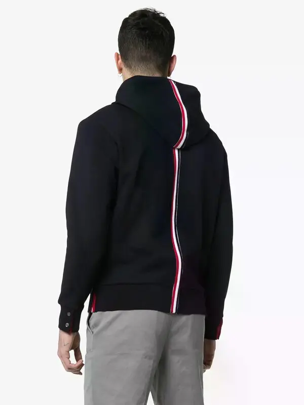 Thom Browne Stripe-detail Zip-up Hoodie