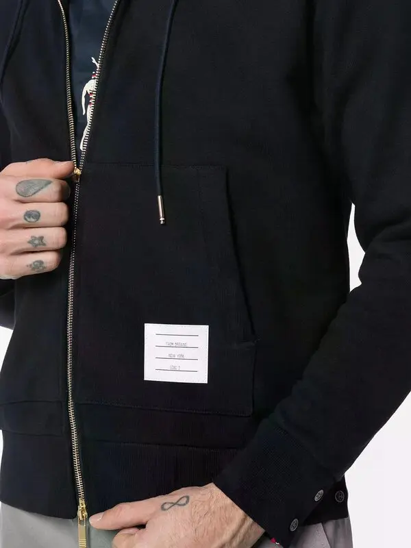 Thom Browne Stripe-detail Zip-up Hoodie