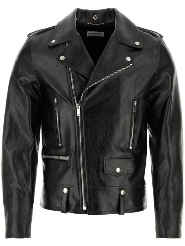 Saint Laurent Leather Zipped Biker Jacket
