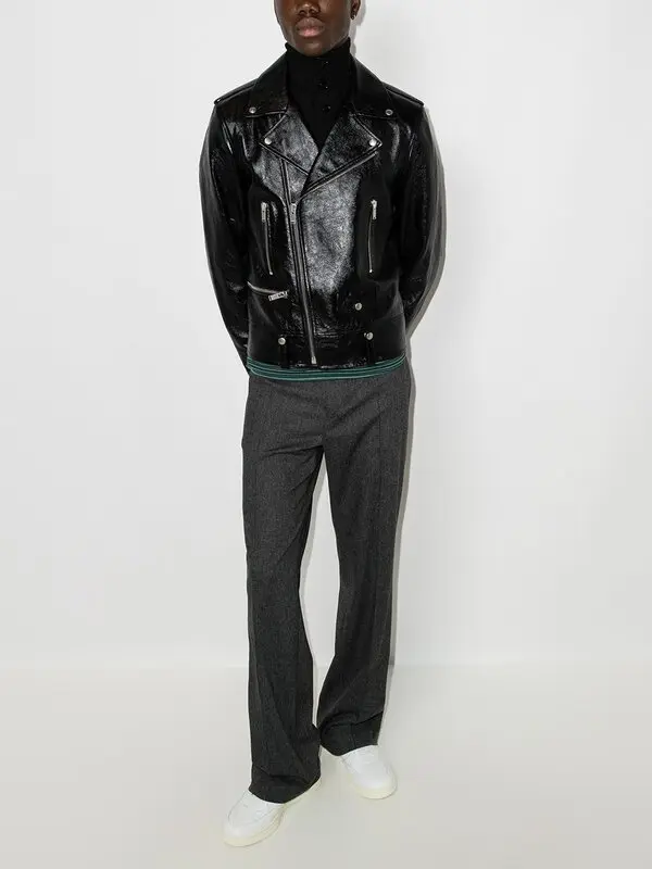 Saint Laurent Leather Zipped Biker Jacket