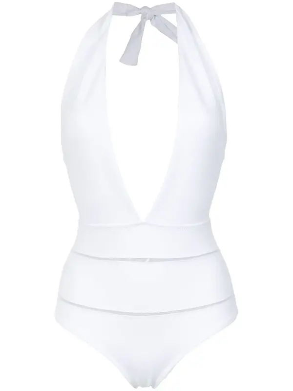 AMIR SLAMA Halterneck Swimsuit - White