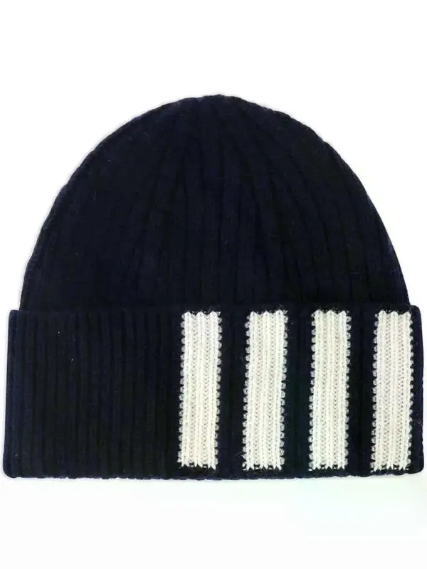 Thom Browne Cashmere Ribbed-knit Beanie - Blue