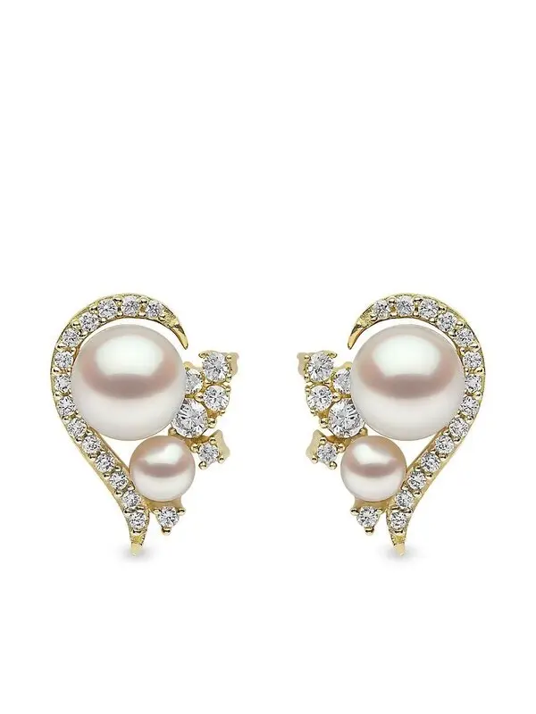 Yoko London 18kt Yellow Pearl And Diamond Earrings - Gold