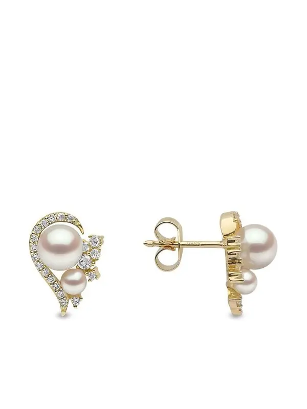 Yoko London 18kt Yellow Pearl And Diamond Earrings