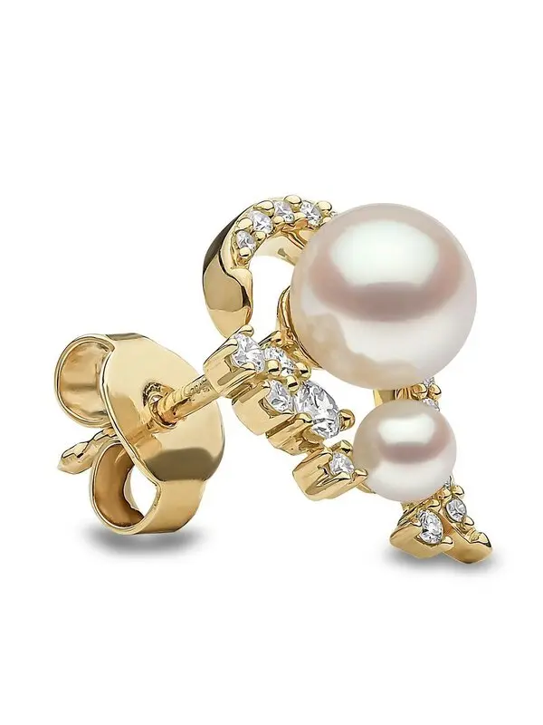 Yoko London 18kt Yellow Pearl And Diamond Earrings