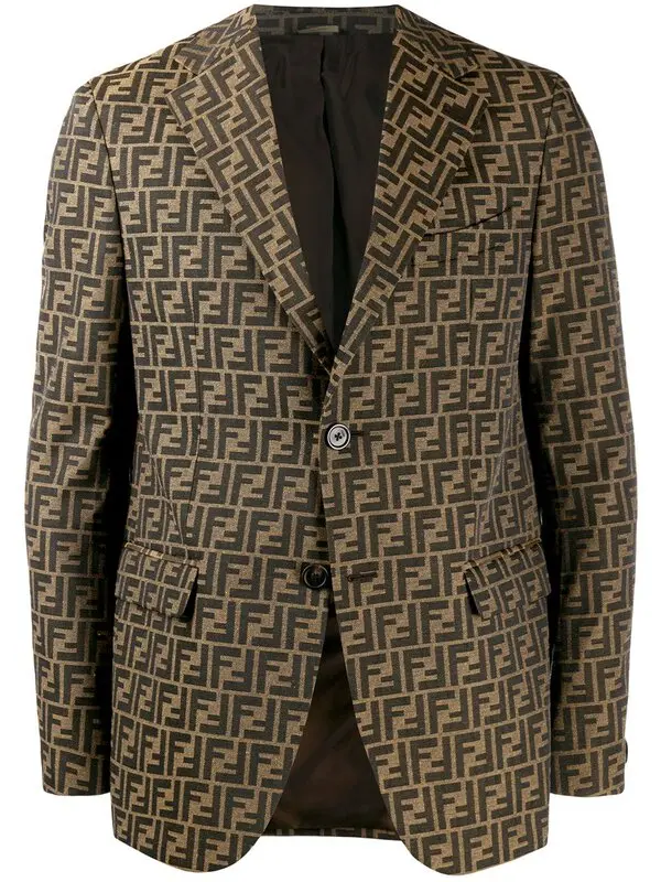 Fendi Ff All Over Logo Print Blazer