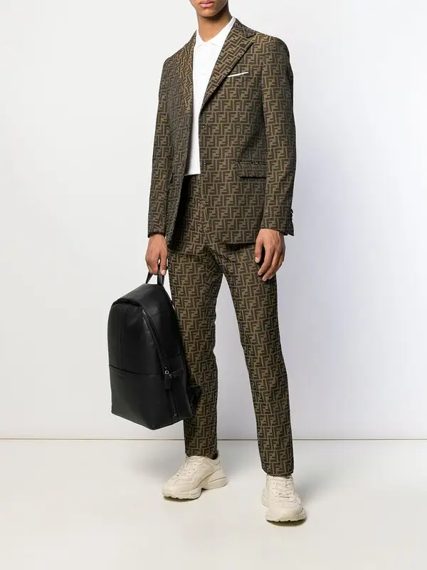 Fendi Ff All Over Logo Print Blazer