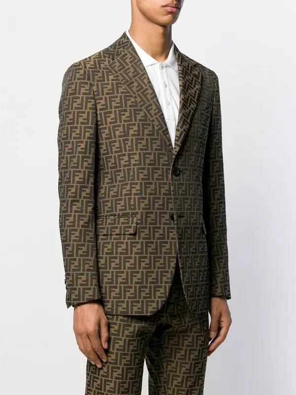 Fendi Ff All Over Logo Print Blazer