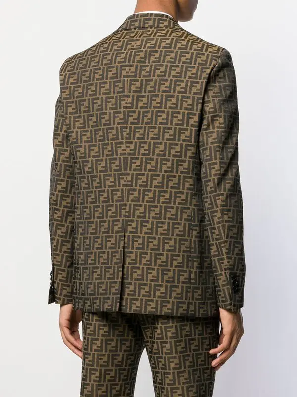 Fendi Ff All Over Logo Print Blazer