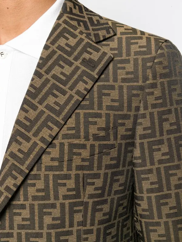 Fendi Ff All Over Logo Print Blazer