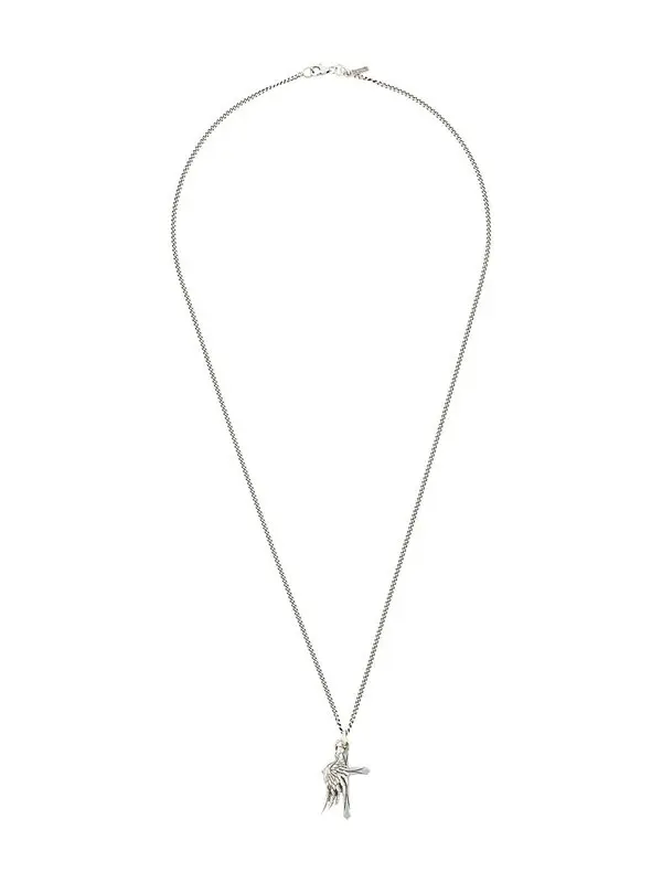 Emanuele Bicocchi Wing And Cross Pendant Necklace - Silver