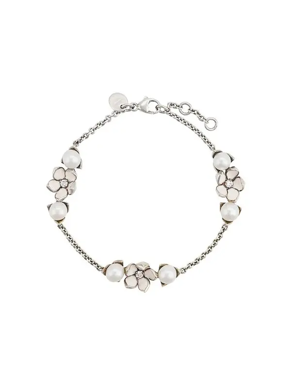SHAUN LEANE Cherry Blossom Pearl And Diamond Bracelet - Silver