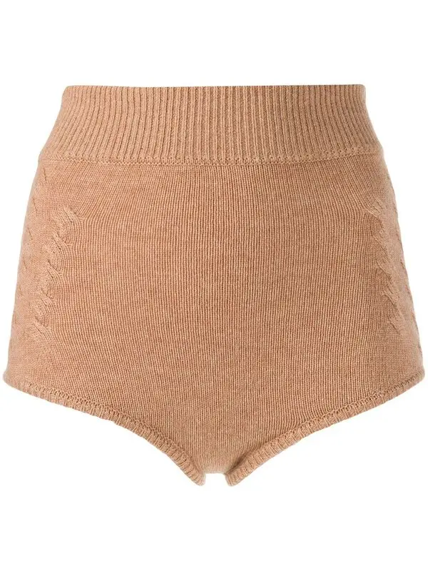 Cashmere In Love Ribbed Mimie Shorts - Neutrals
