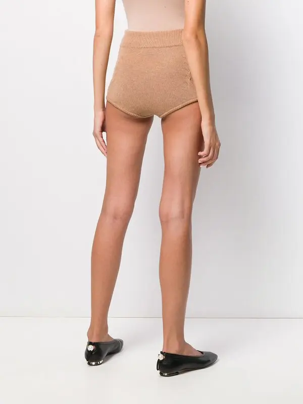 Cashmere In Love Ribbed Mimie Shorts - Neutrals