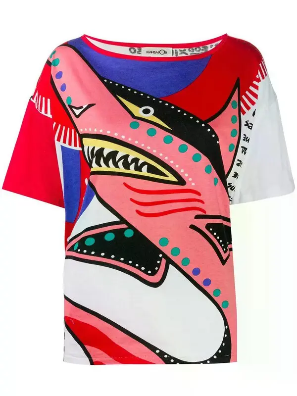 KANSAI YAMAMOTO 1990s Shark T-shirt - Red