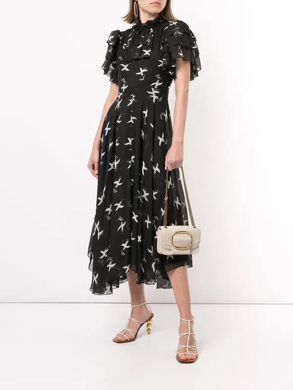 MACGRAW Flight Bird Print Dress