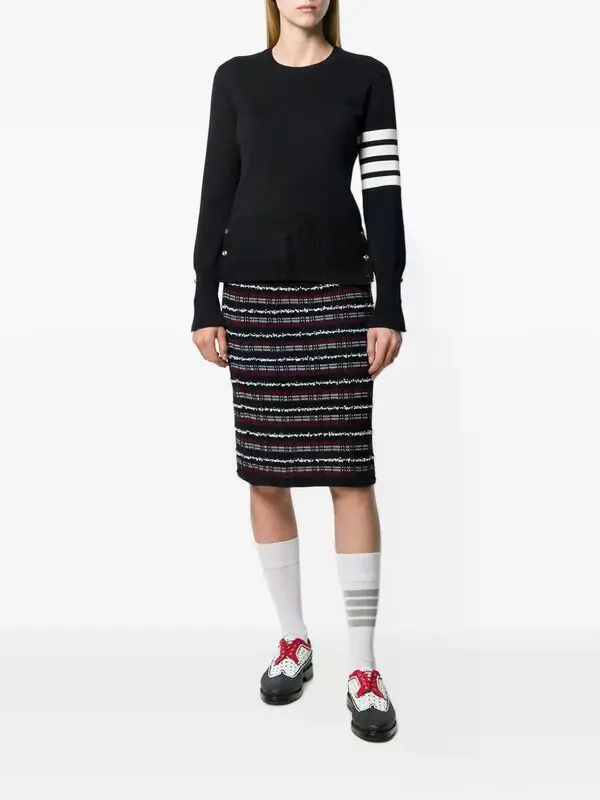 Thom Browne Milano Stitch Cotton Crepe 4-bar Pullover - Blue