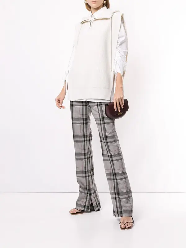 3.1 Phillip Lim Straight Leg Plaid Pant - Grey