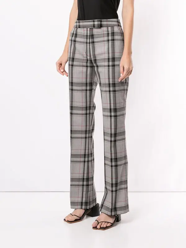 3.1 Phillip Lim Straight Leg Plaid Pant - Grey