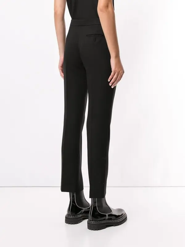 Alexander McQueen Cropped Cigarette Trousers - Black