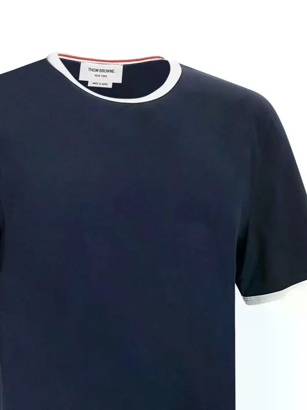 Thom Browne Contrasting-trim T-shirt - Blue