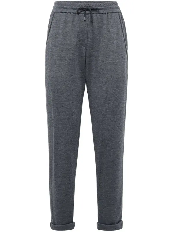 Brunello Cucinelli Monili-trim Track Pants - Grey