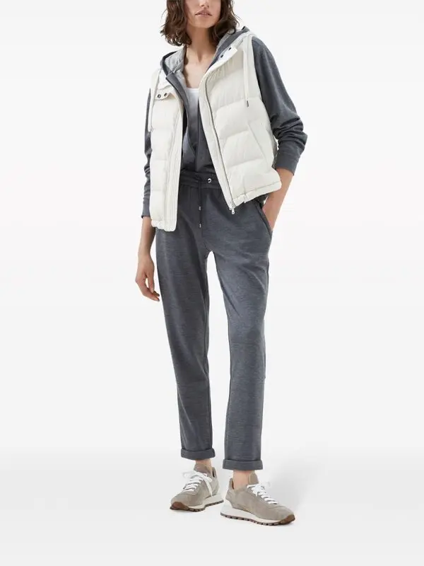 Brunello Cucinelli Monili-trim Track Pants - Grey