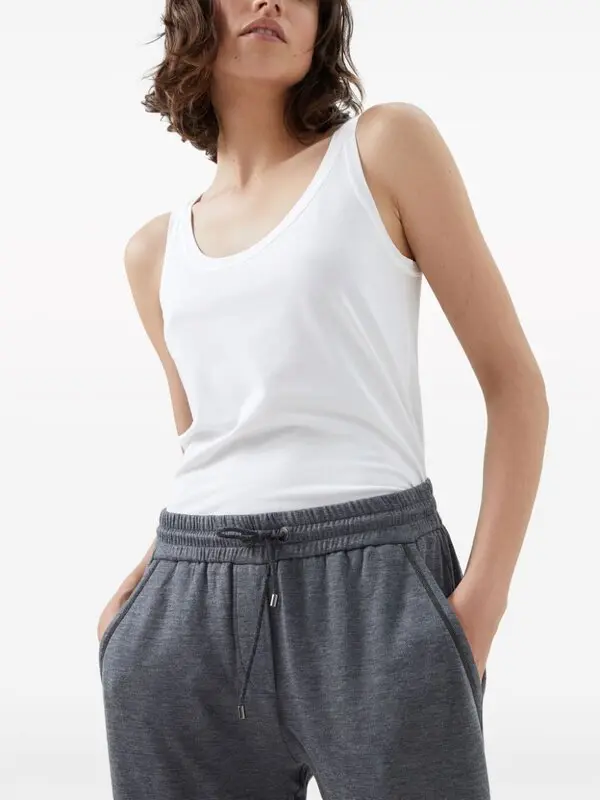 Brunello Cucinelli Monili-trim Track Pants - Grey
