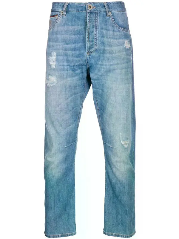 Brunello Cucinelli Distressed Straight-leg Jeans