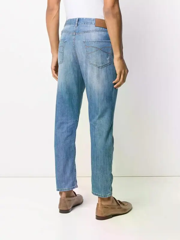Brunello Cucinelli Distressed Straight-leg Jeans